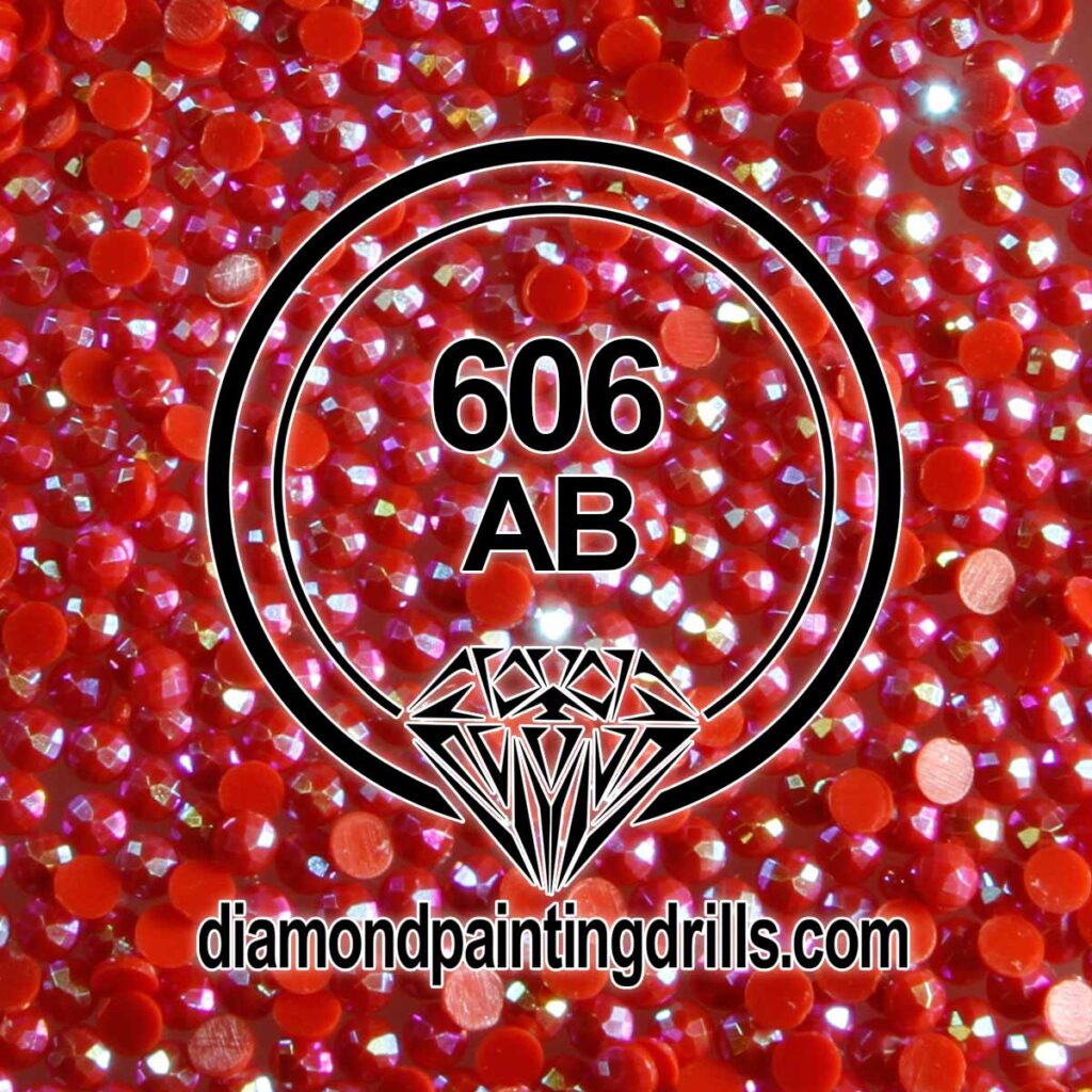 606 Orange-Red - Bright - Round AB - Diamond Painting Drills