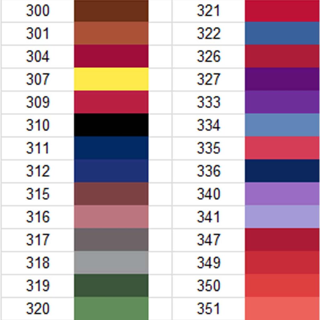 Square DMC Standard Color (#300-351) - ACRYLIC - Diamond Painting Drills