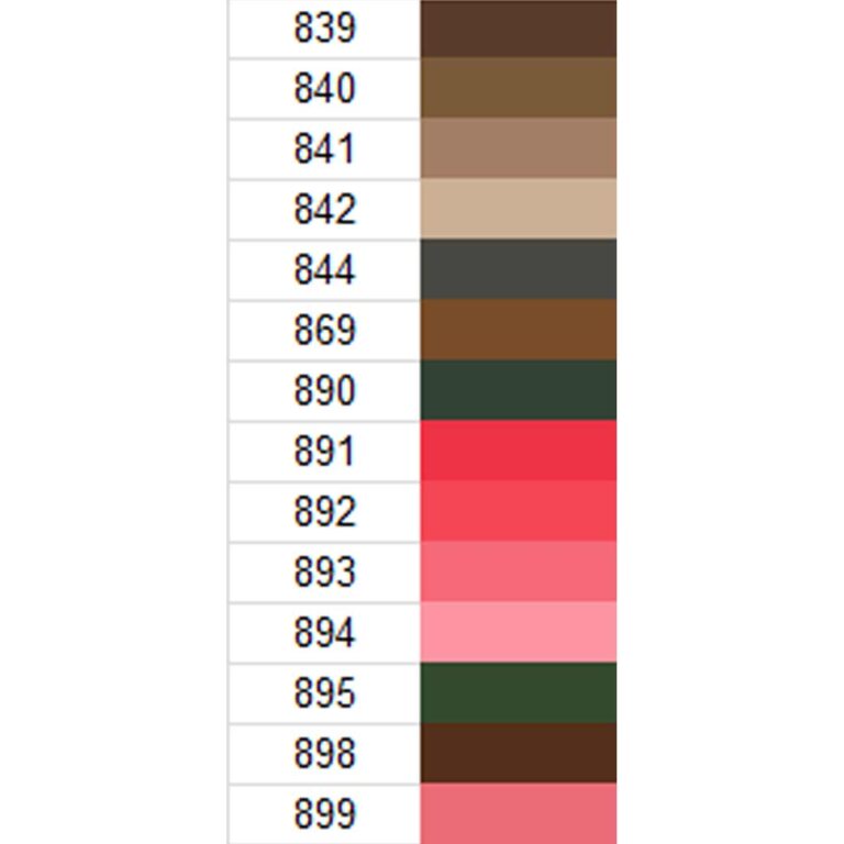 Round DMC Standard Color (#839-899) - Diamond Painting Drills