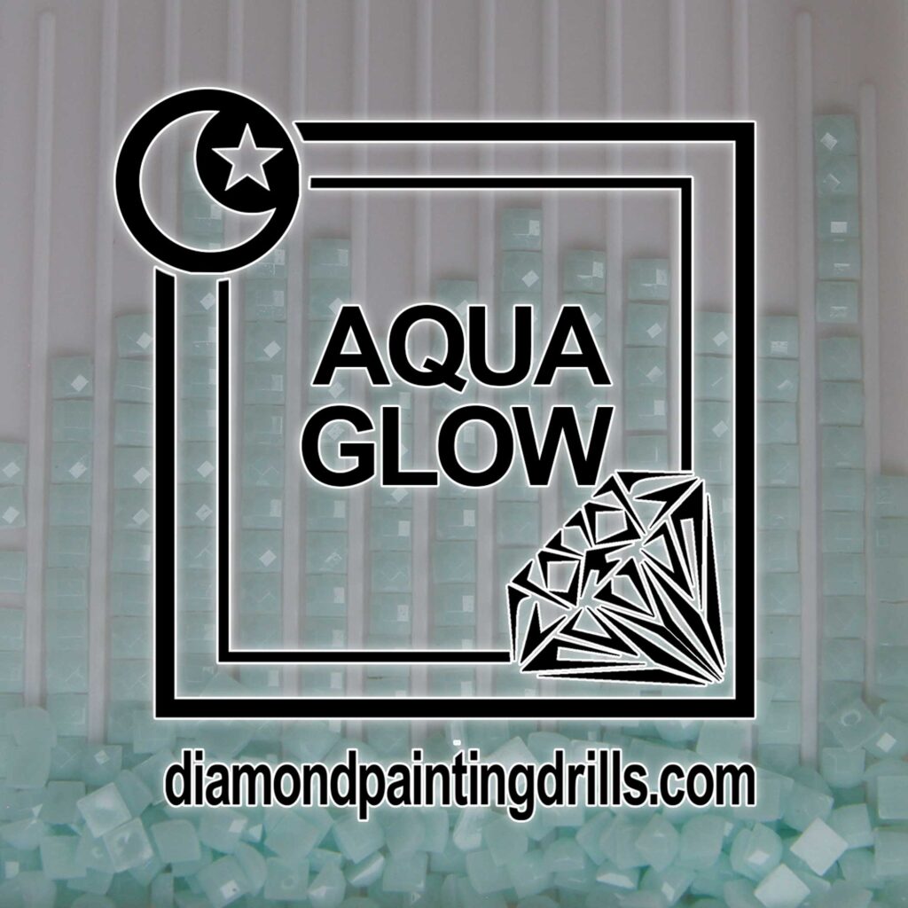 Aqua Glow in the Dark Square Drills - Diamond Painting Drills