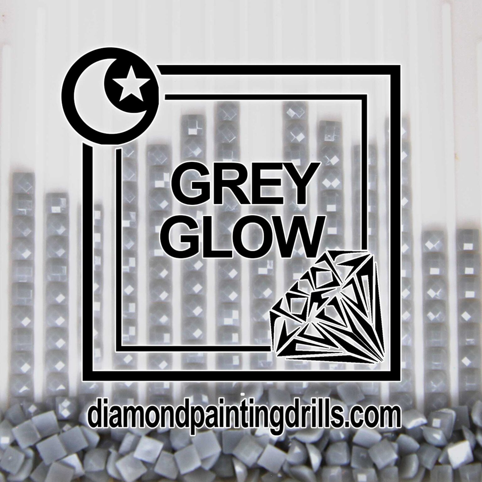 Grey Glow in the Dark Square Drills - Diamond Painting Drills
