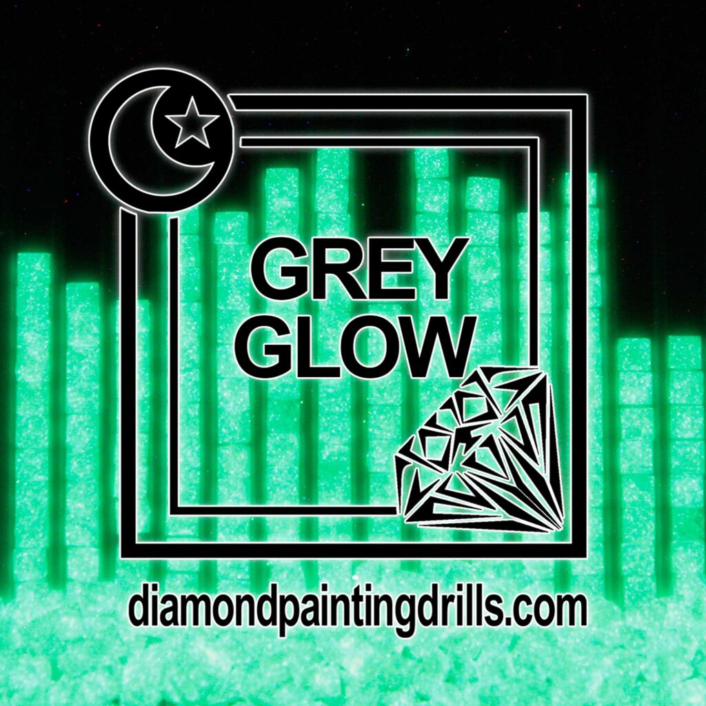 Grey Glow in the Dark Square Drills - Diamond Painting Drills