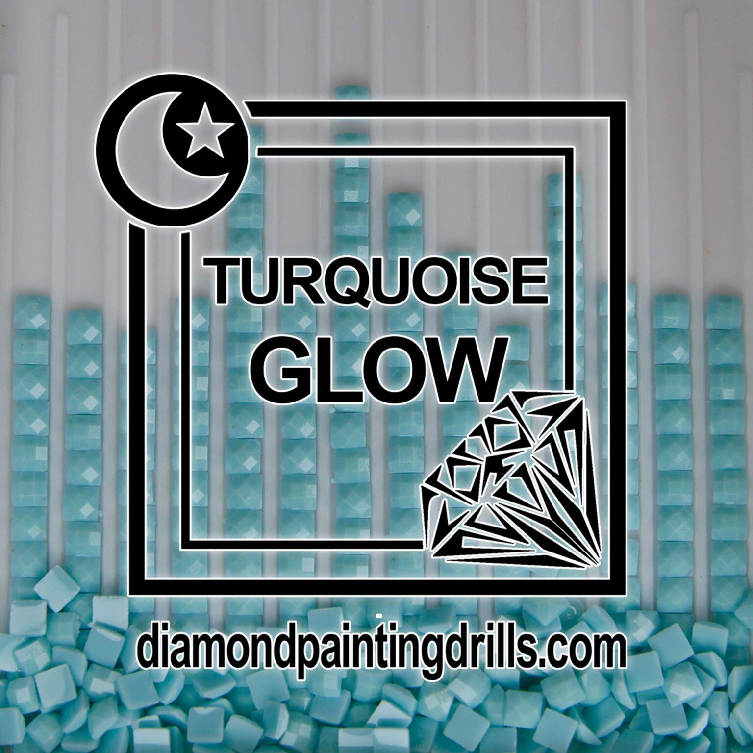 Turquoise Glow in the Dark Square Drills - Diamond Painting Drills