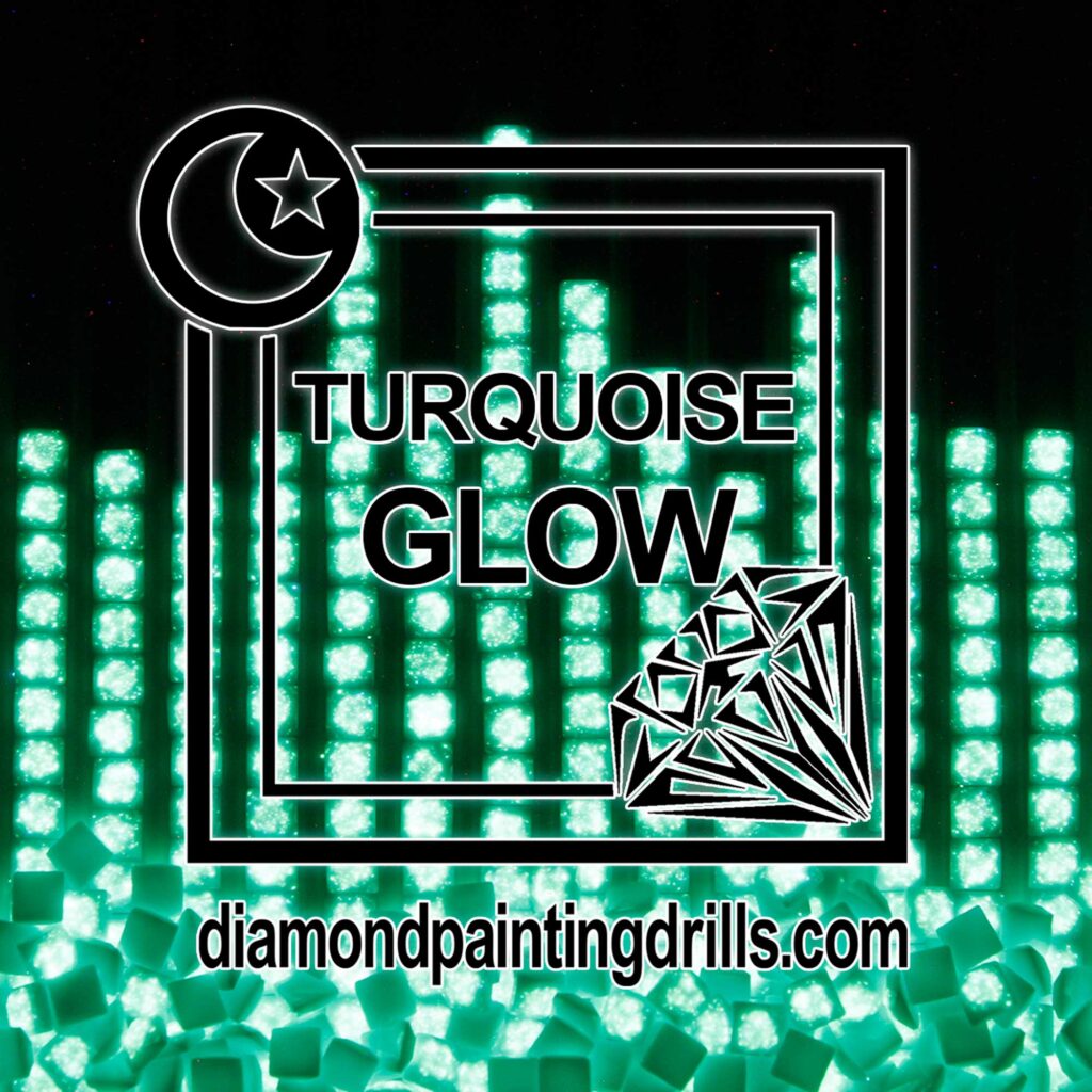 Turquoise Glow in the Dark Square Drills - Diamond Painting Drills