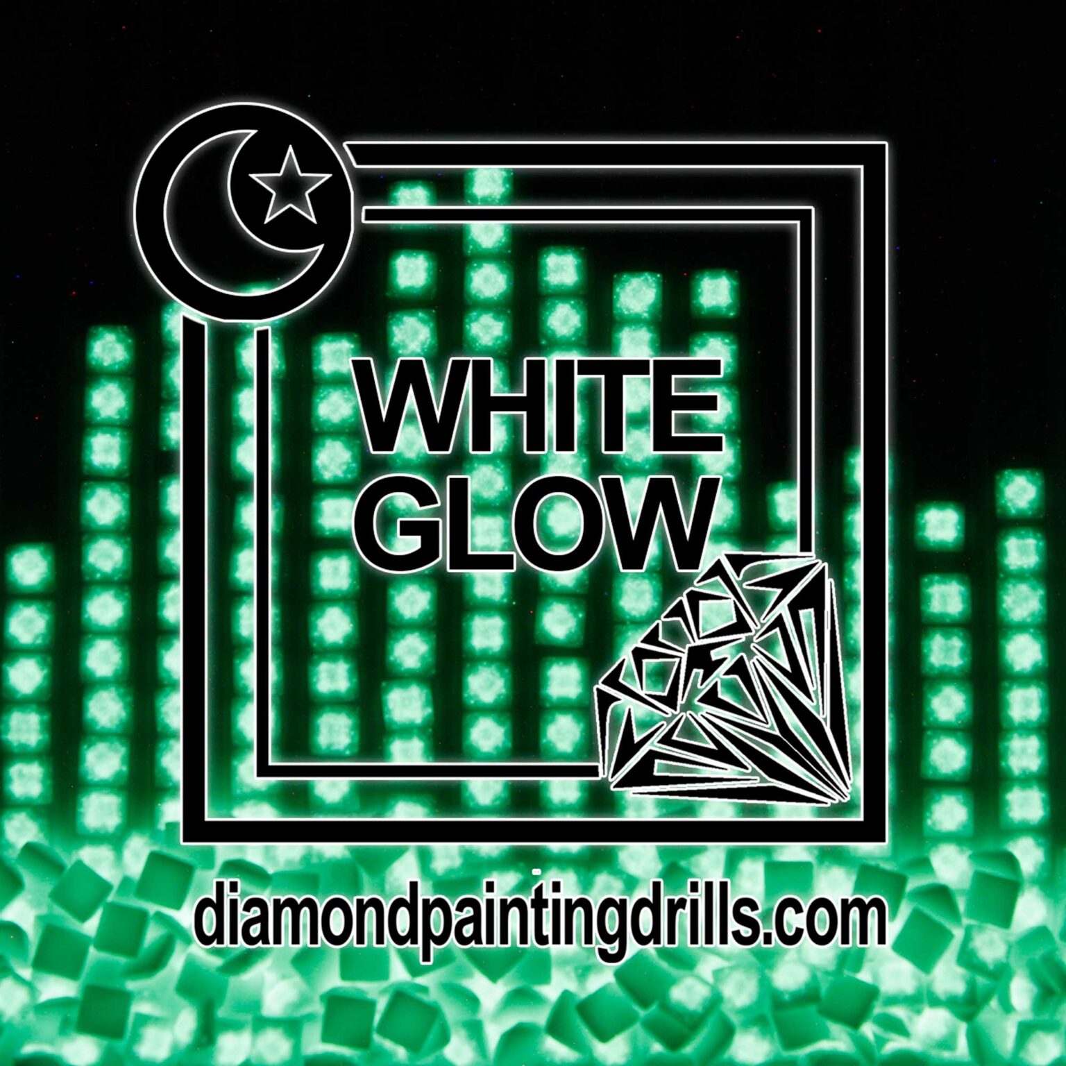 White Glow in the Dark Square Drills - Diamond Painting Drills