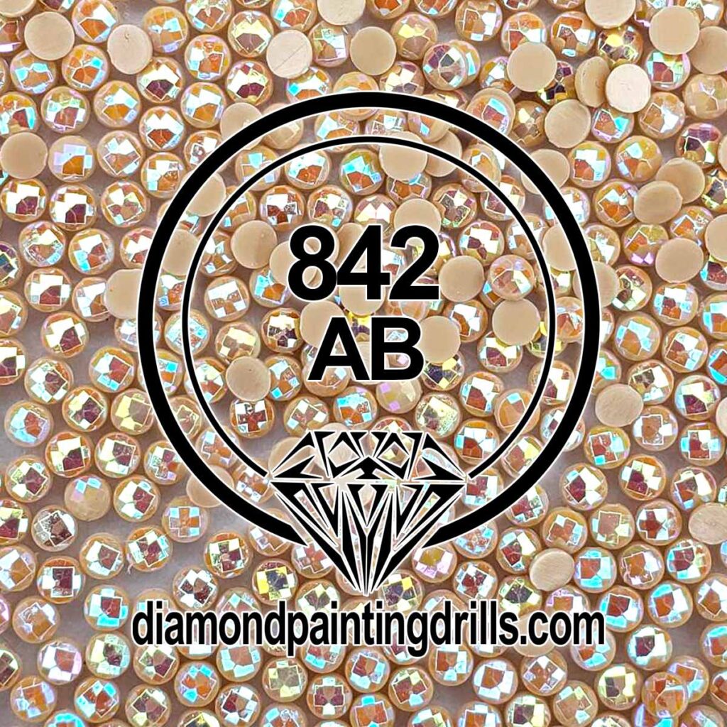 DMC 842 Beige Brown - Very Light - Round AB - Diamond Painting Drills