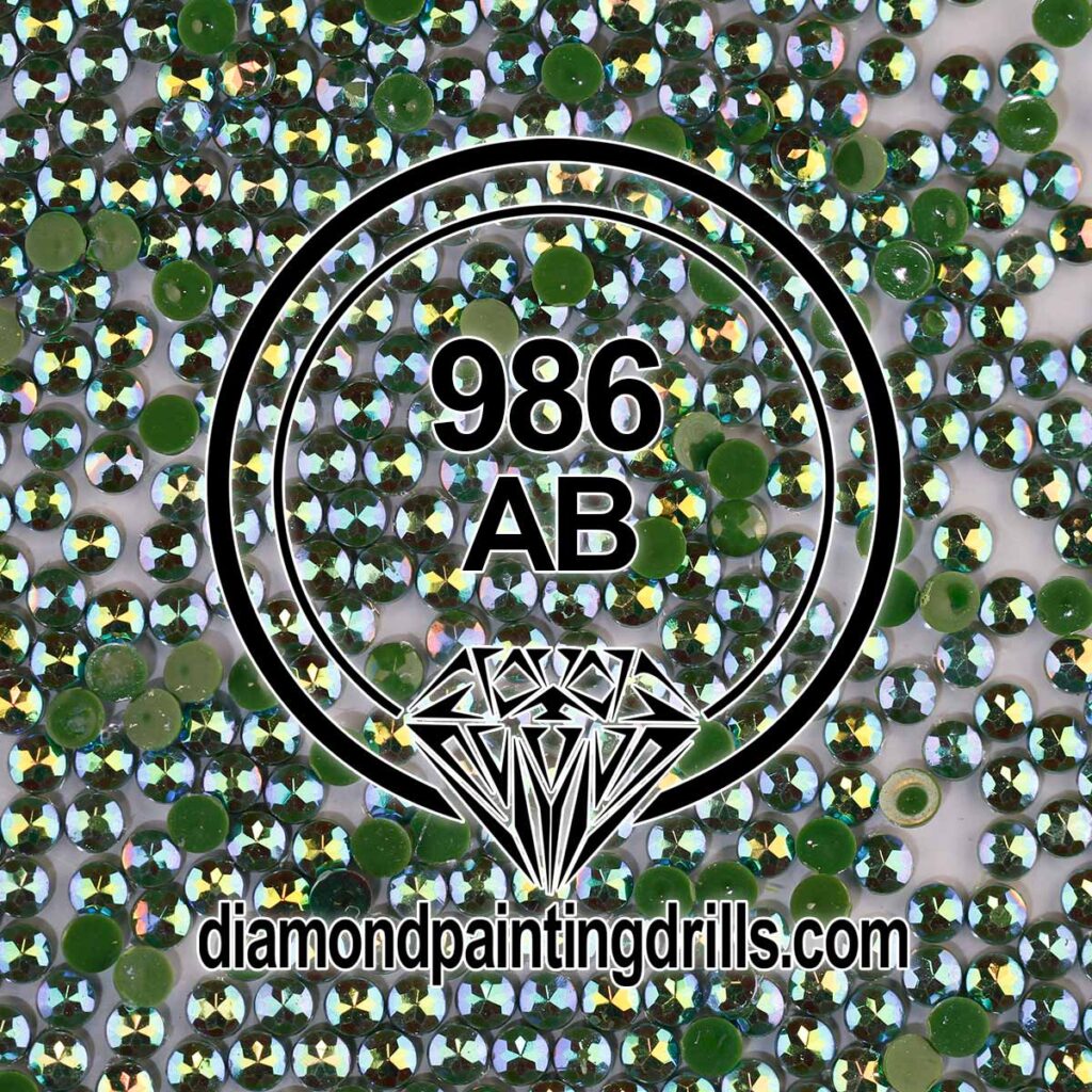 DMC 986 Forest Green - Very Dark - Round AB - Diamond Painting Drills