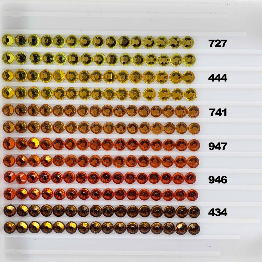 Round Crystal Drills Oranges and Yellows - Diamond Painting Drills