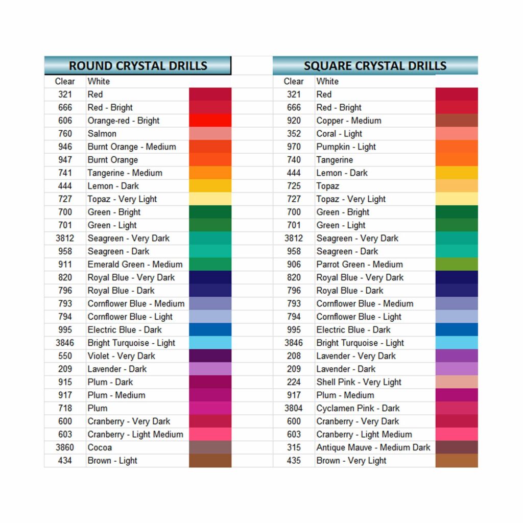 Crystal Drills Boxed Set of 29 Colors