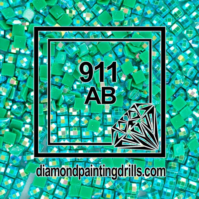 DMC 911 Emerald Green - Medium- Square AB - Diamond Painting Drills