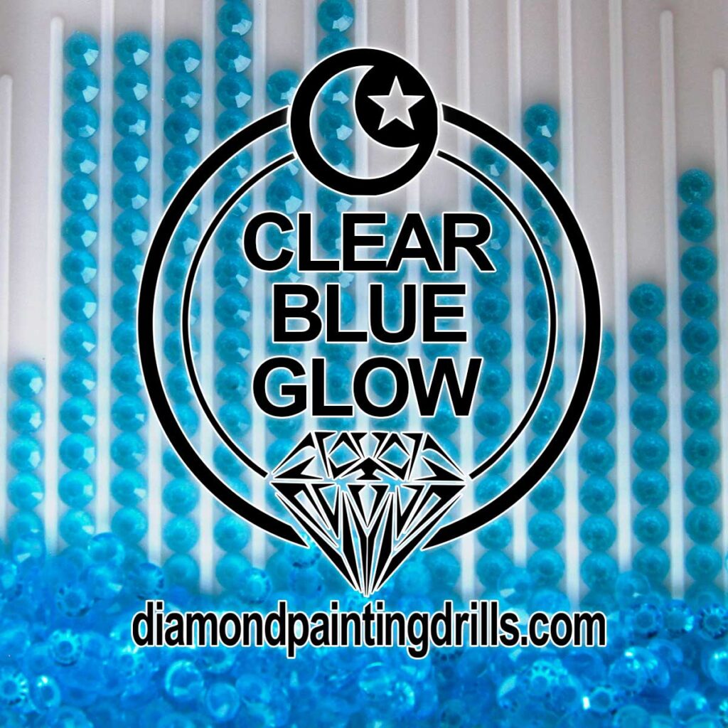 Blue Clear Glow in the Dark Round Drills - Diamond Painting Drills