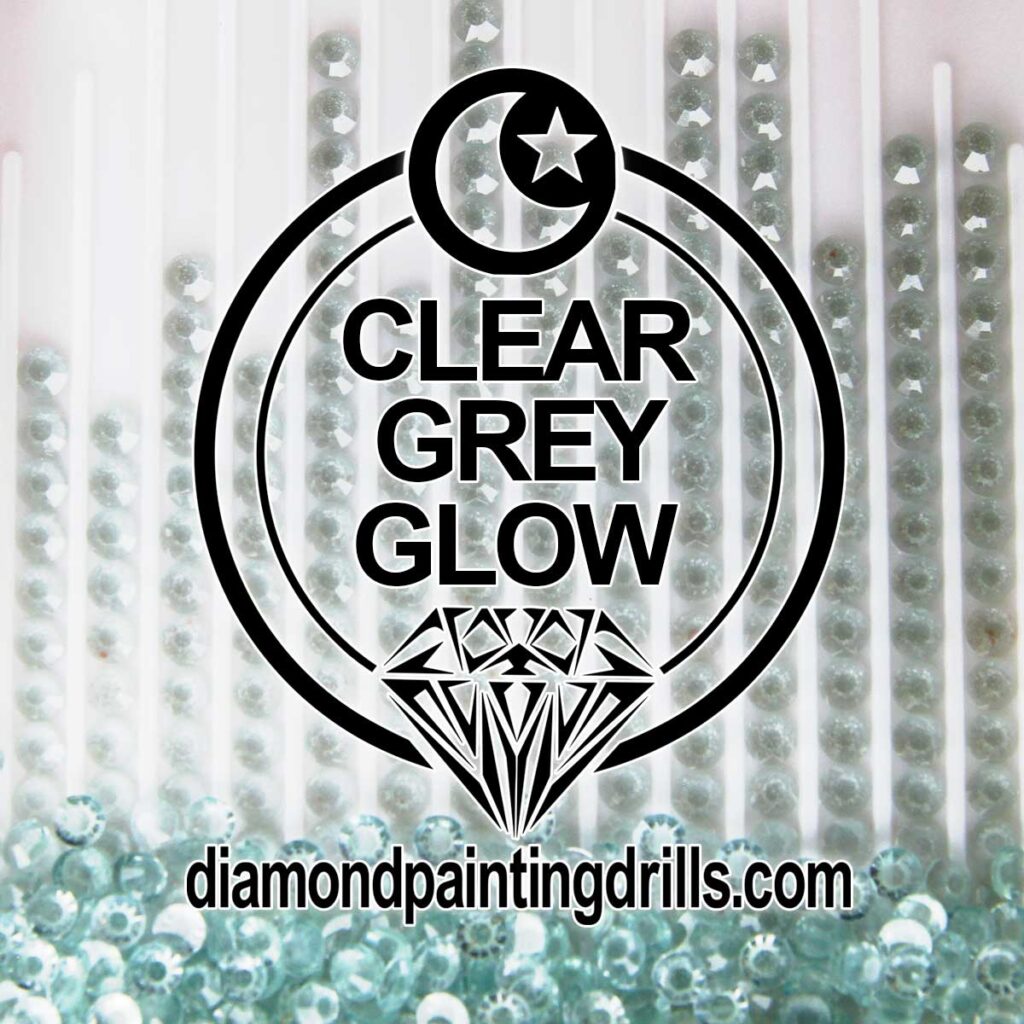 Grey Clear Glow in the Dark Round Drills - Diamond Painting Drills
