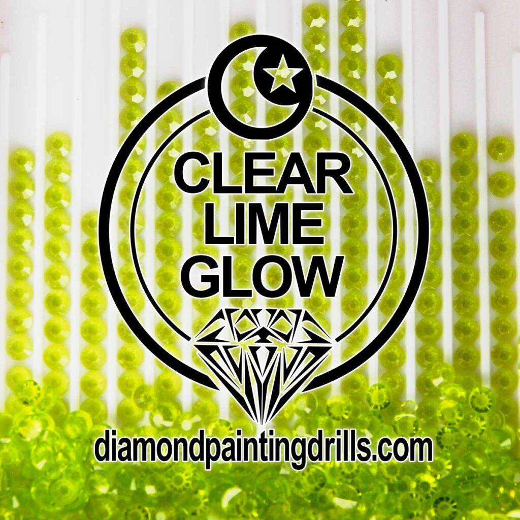 Lime Clear Glow in the Dark Round Drills - Diamond Painting Drills