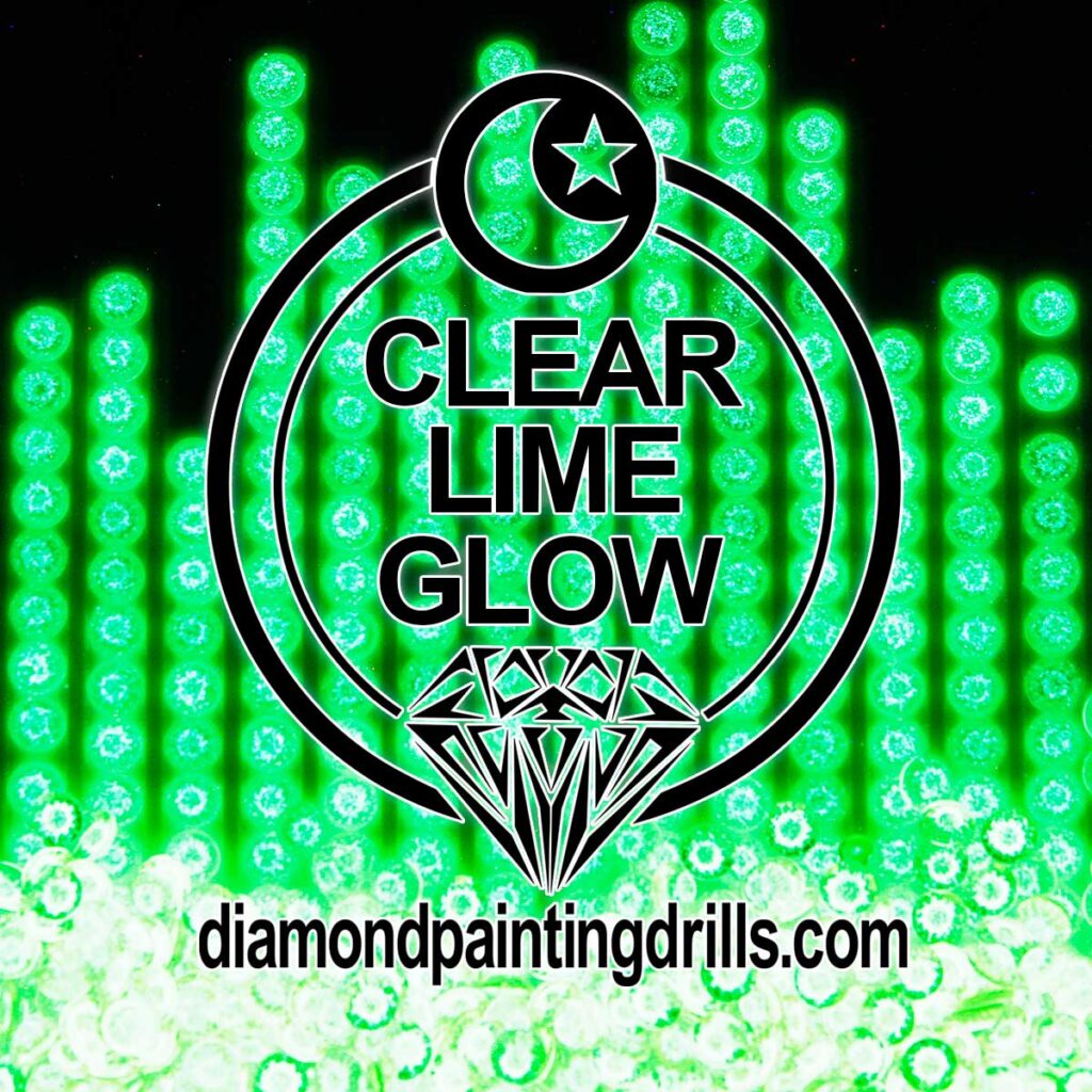 Lime Clear Glow in the Dark Round Drills - Diamond Painting Drills