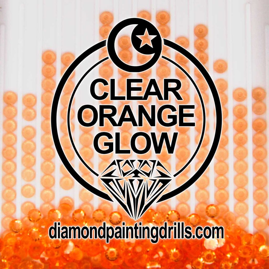 Orange Clear Glow in the Dark Round Drills - Diamond Painting Drills