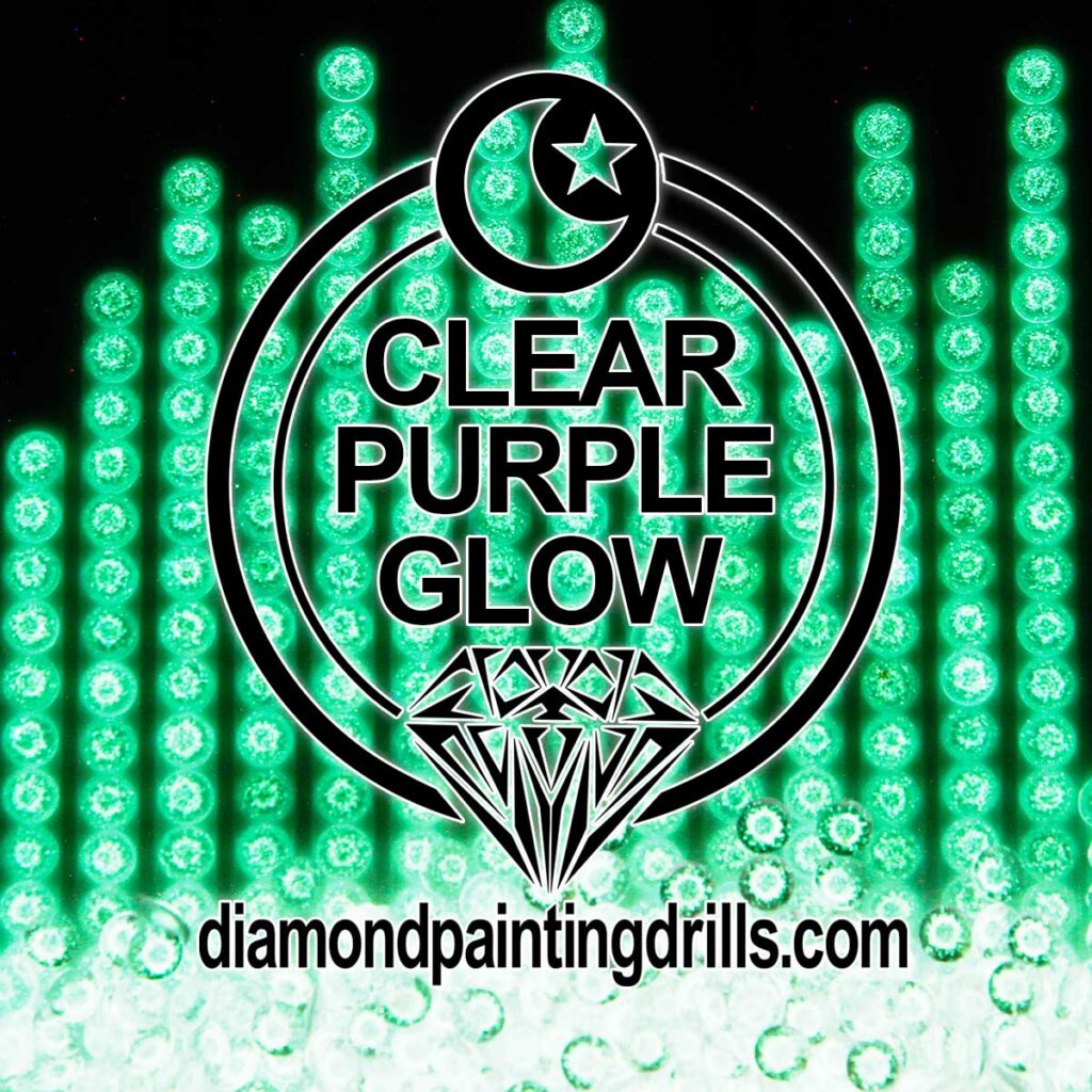 Purple Clear Glow in the Dark Round Drills - Diamond Painting Drills