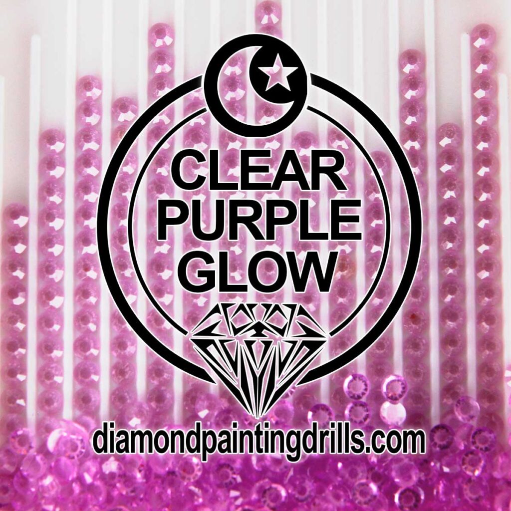 Purple Clear Glow in the Dark Round Drills - Diamond Painting Drills