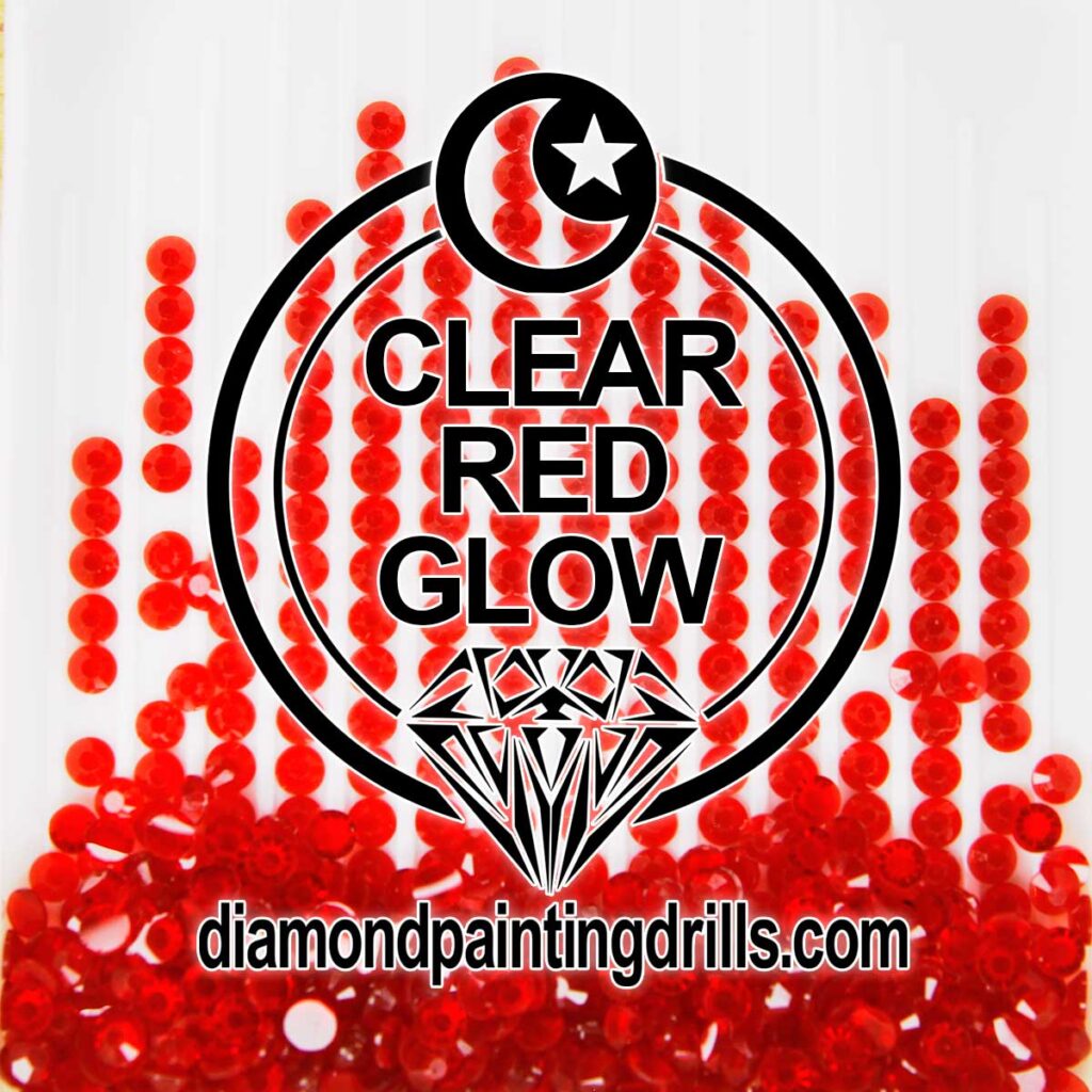Red Clear Glow in the Dark Round Drills - Diamond Painting Drills