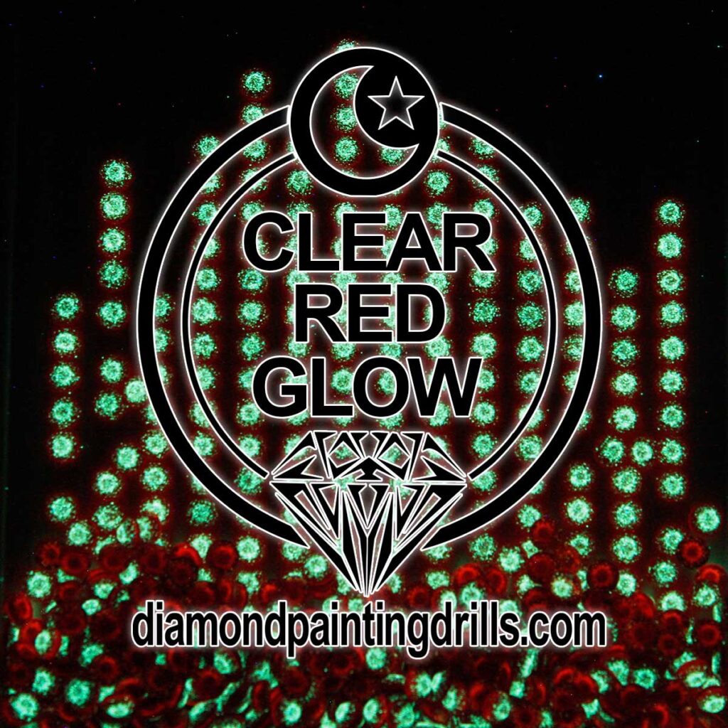 Red Clear Glow in the Dark Round Drills - Diamond Painting Drills