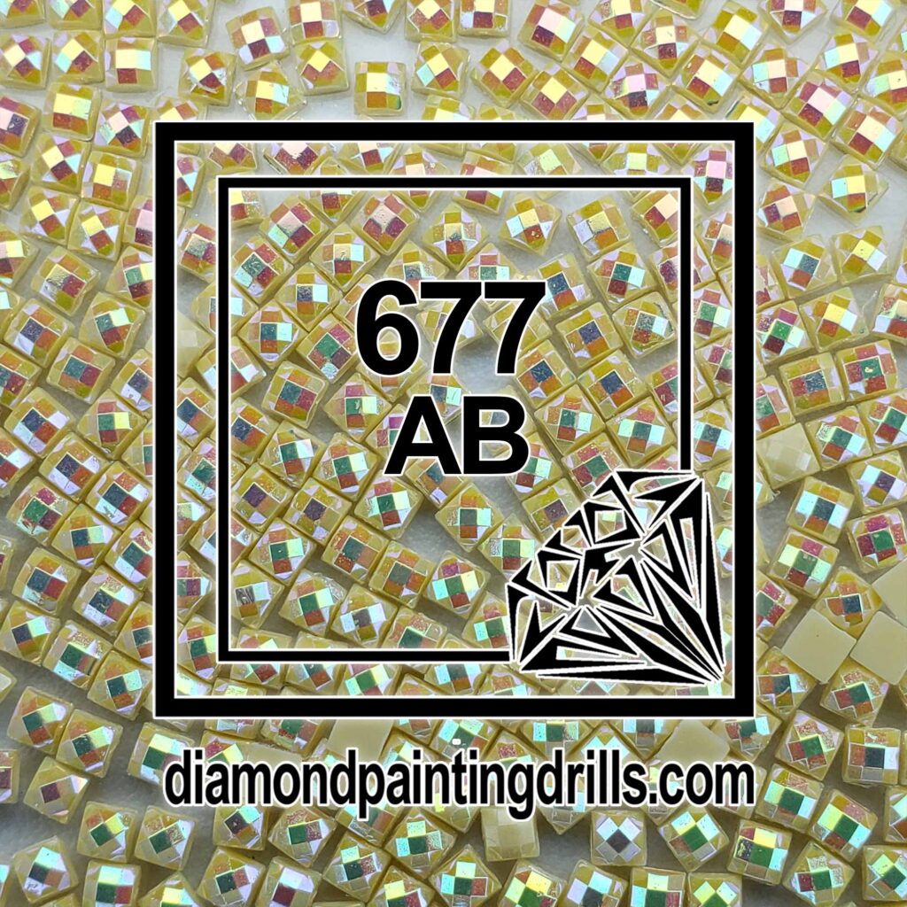 DMC 677 Old Gold - Very Light - Square AB - Diamond Painting Drills