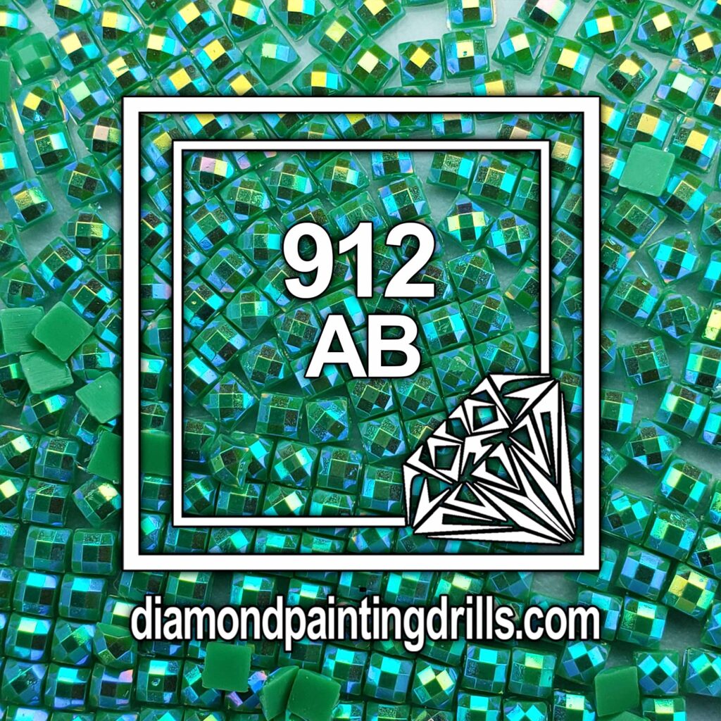 DMC 912 Emerald Green - Light Square AB Diamond Painting Drills