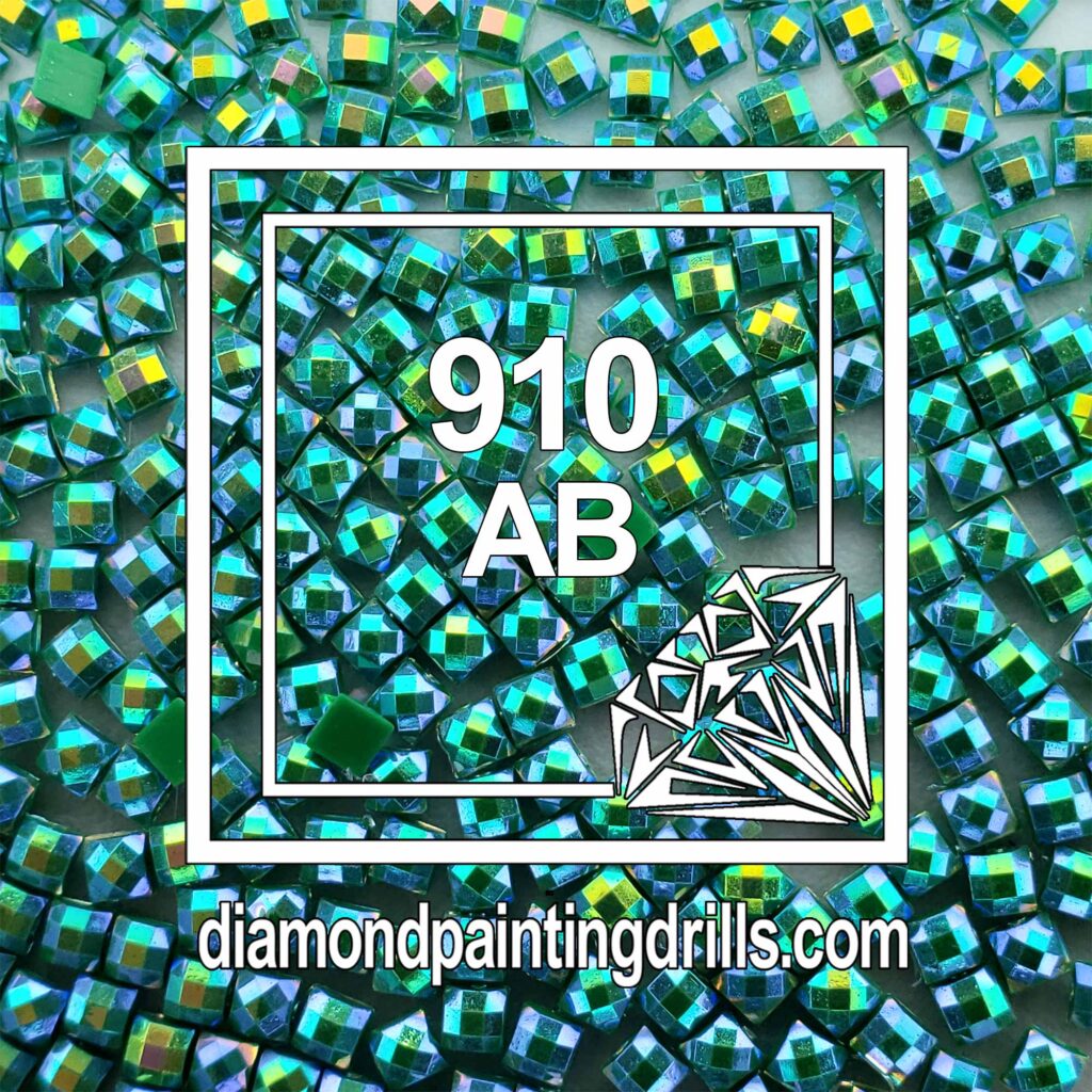 DMC 910 Emerald Green - Dark - Square AB Diamond Painting Drills