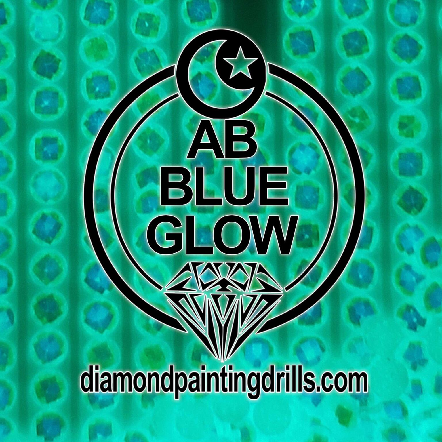 Blue AB Glow in the Dark Round Drills - Diamond Painting Drills
