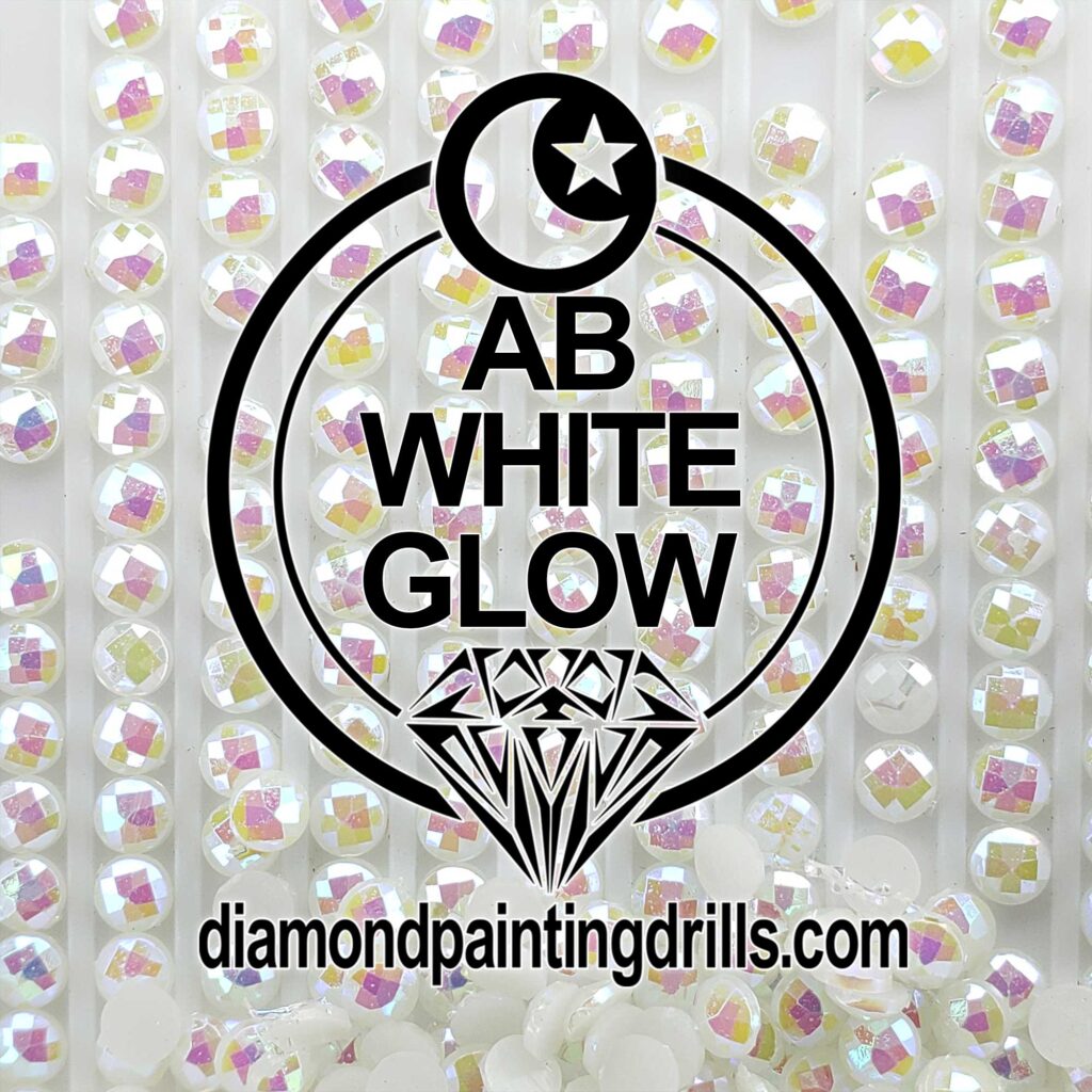 White AB Glow in the Dark Round Drills - Diamond Painting Drills