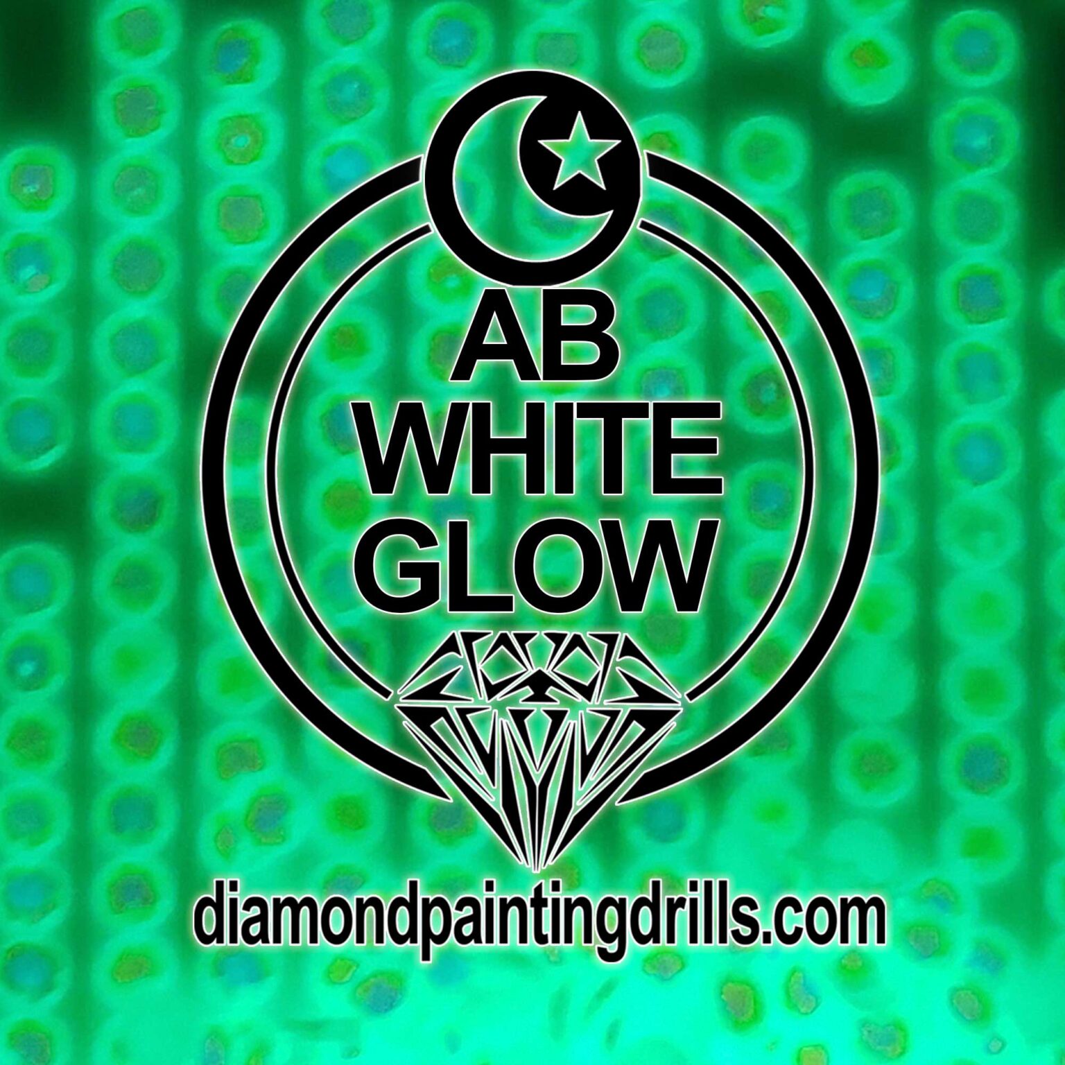 White AB Glow in the Dark Round Drills - Diamond Painting Drills