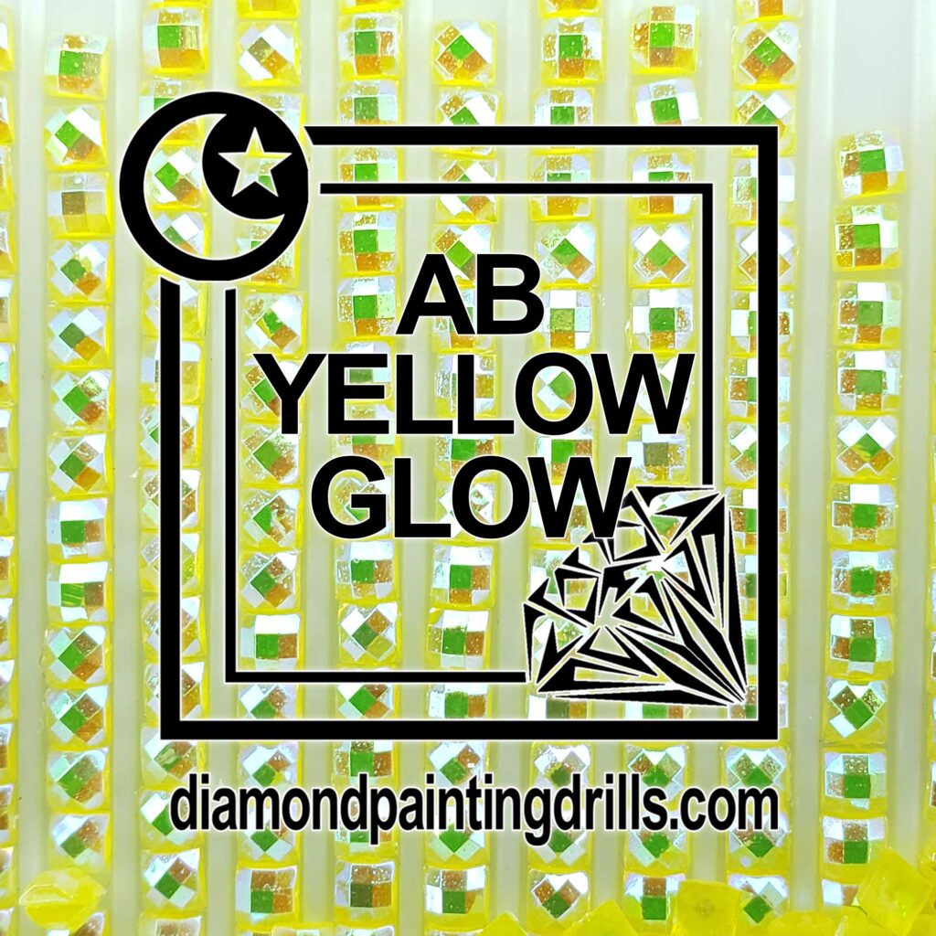 Yellow AB Glow in the Dark Square Drills - Diamond Painting Drills