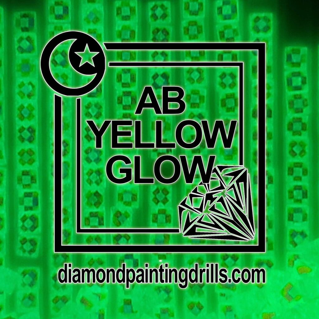 Yellow AB Glow in the Dark Square Drills - Diamond Painting Drills