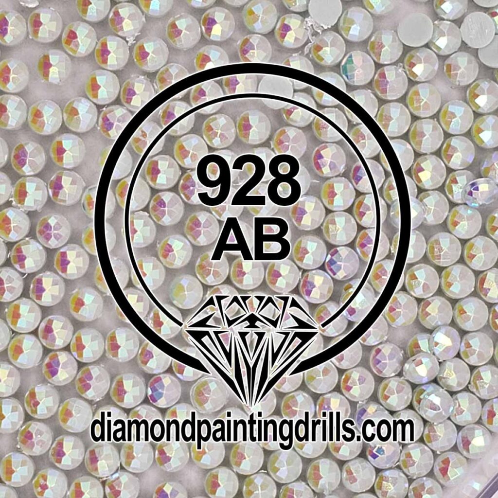 928 Gray Green - Very Light - Round AB - Diamond Painting Drills