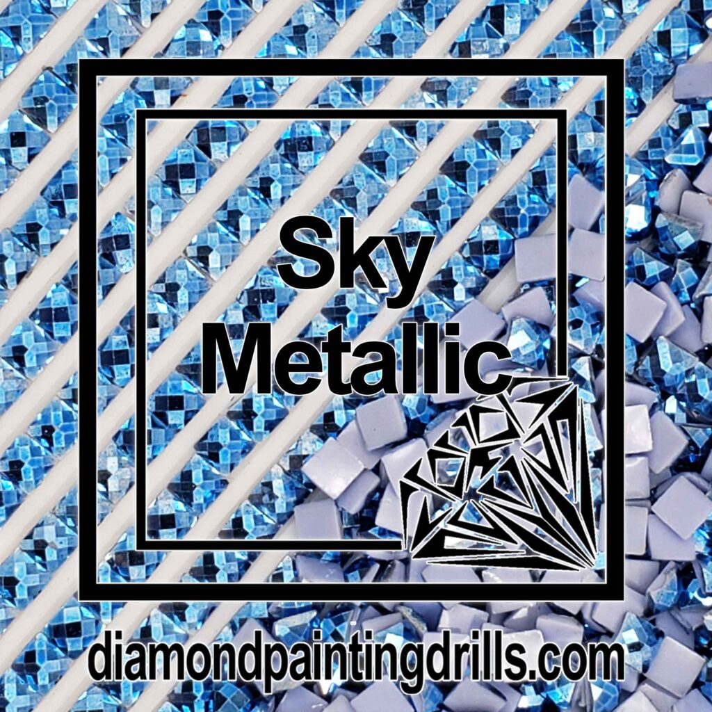 Sky Blue Metallic Drills - Square - Diamond Painting Drills