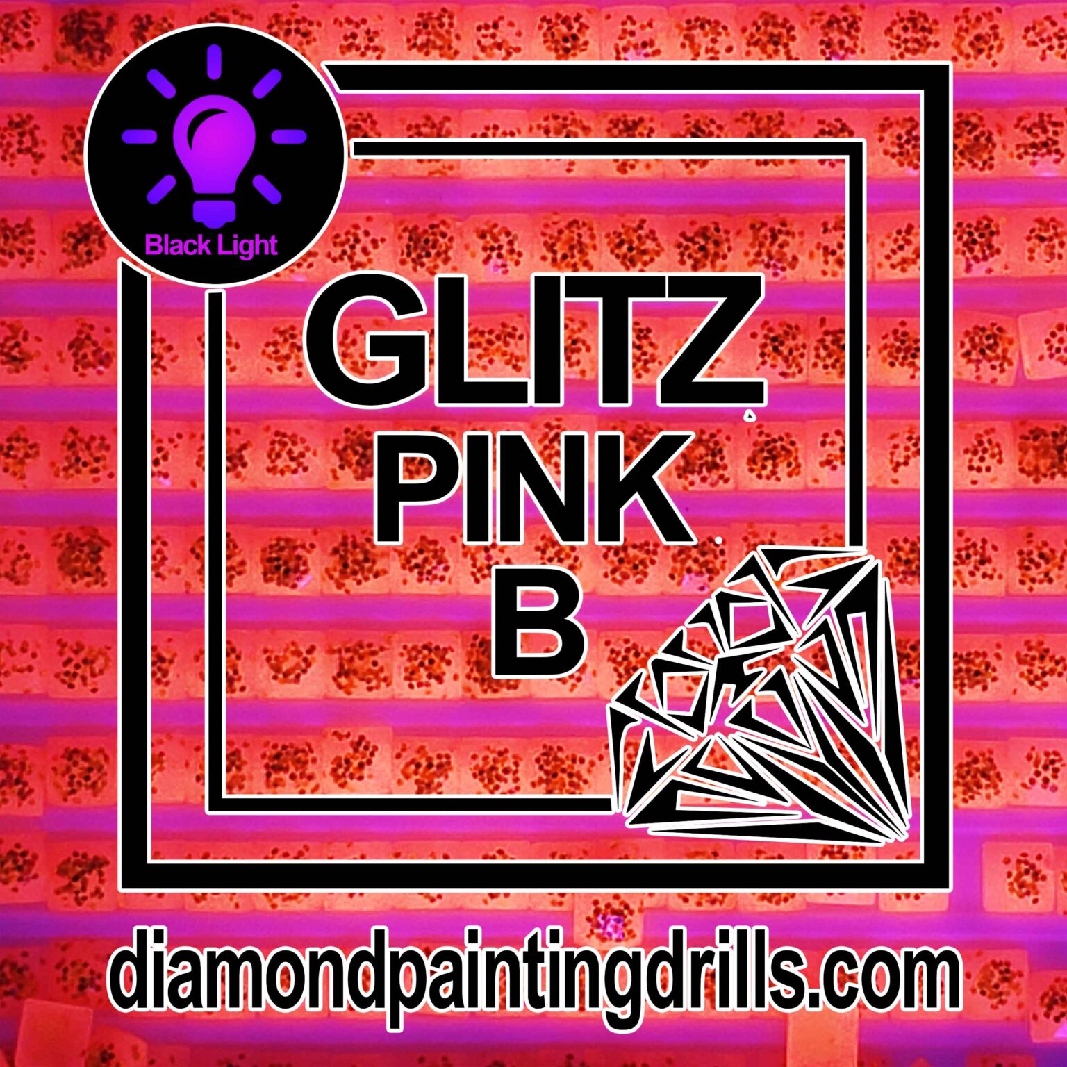 Pink 'B' Glitz Drills - Square - Diamond Painting Drills