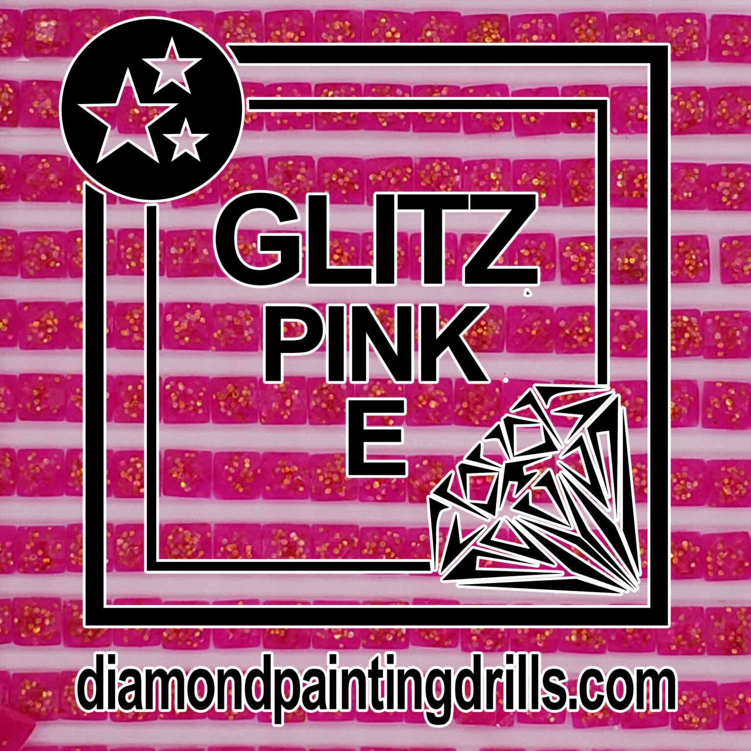 Pink 'E' Glitz Drills - Square - Diamond Painting Drills