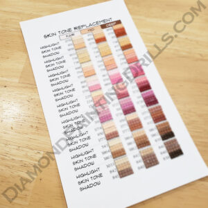 Skin Tone Replacement DMC Reference Chart - RESIN - Diamond Painting Drills
